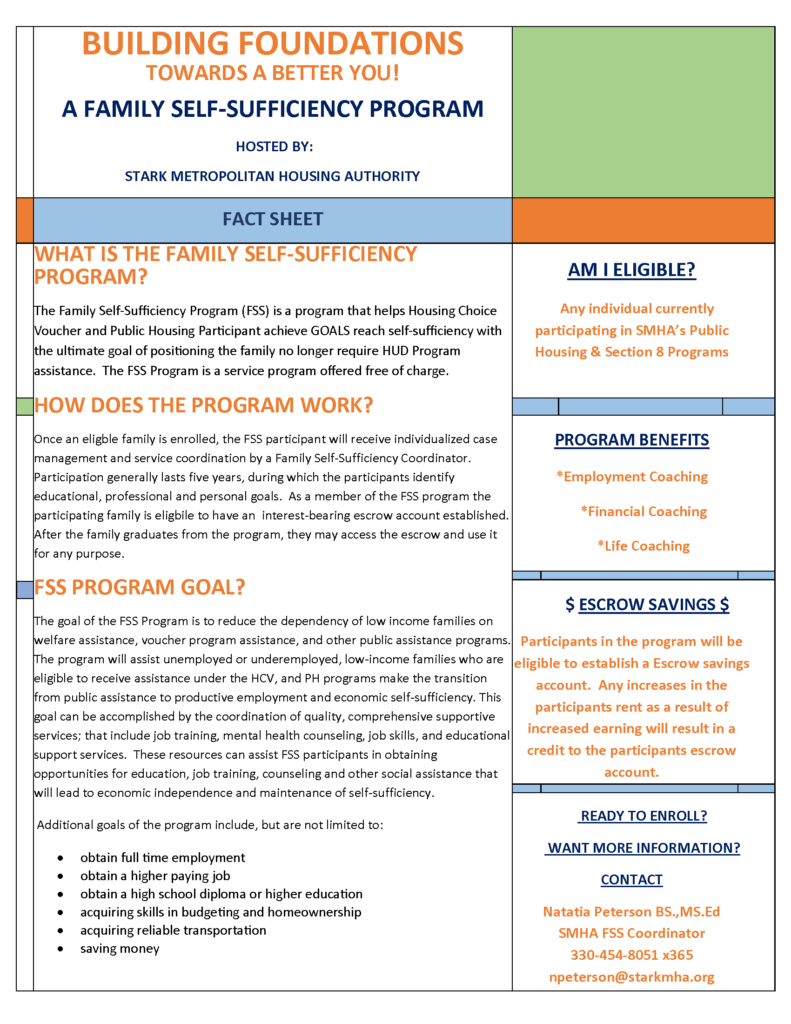 Coming Soon! SMHA's Family Self-Sufficiency (FSS) Program - Stark ...